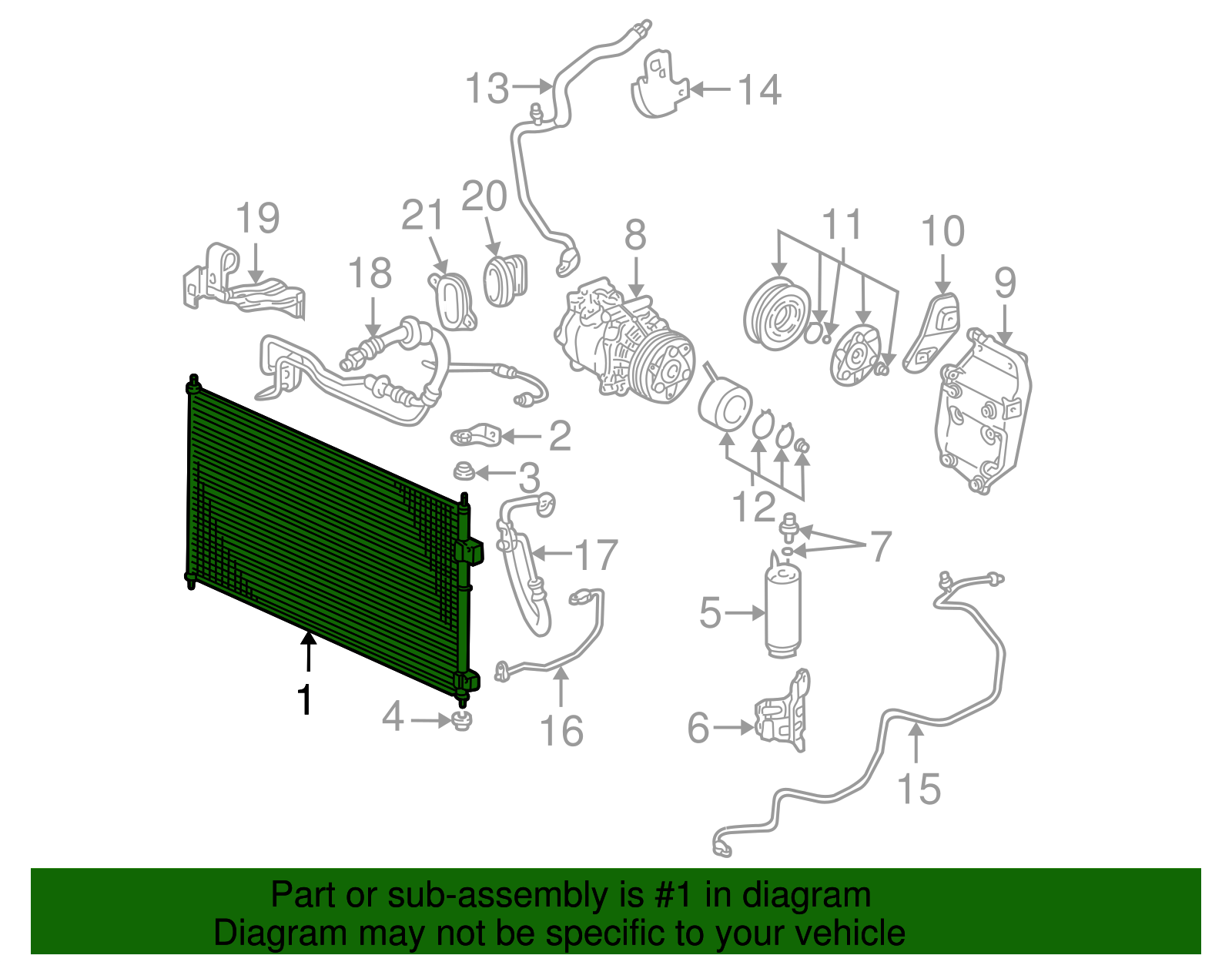 80110-S5A-003 - 2001-2003 Honda Civic - Condenser | Genuine Honda Parts