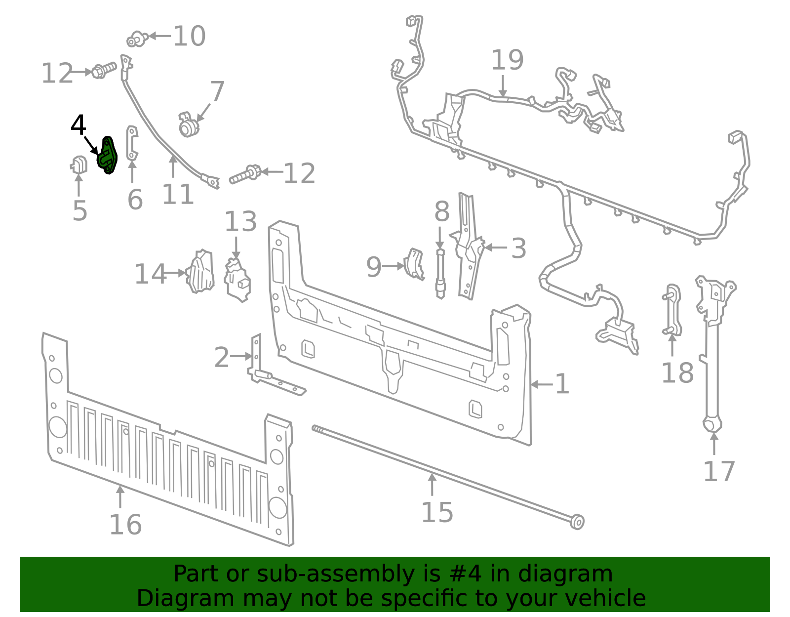 2019-2024 GM Passenger Side Tailgate Hinge (Body Side) 84845497 | Auto ...
