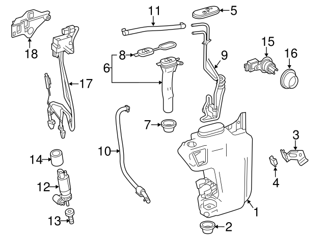 2013-2020 Mercedes-Benz Washer Fluid Reservoir Filler Pipe 231-860-01 ...