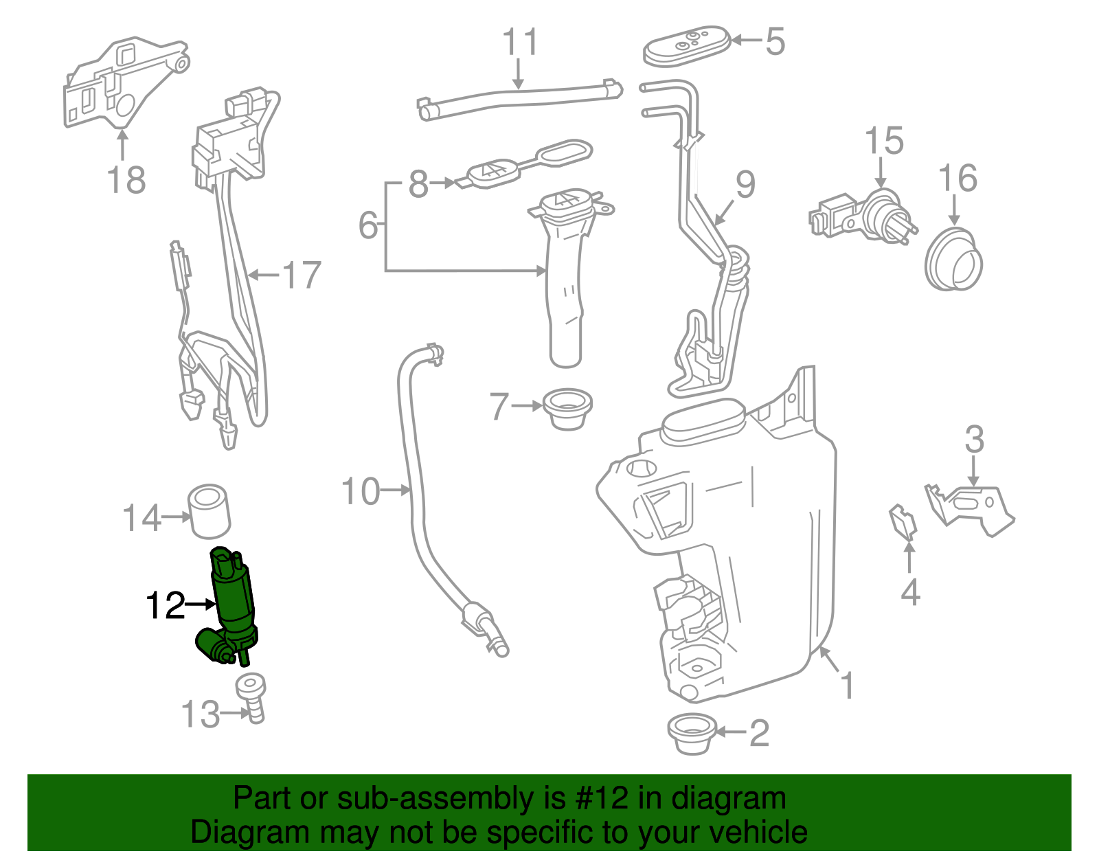 231-866-00-21 - Windshield Washer Pump 2013-2023 Mercedes-Benz ...
