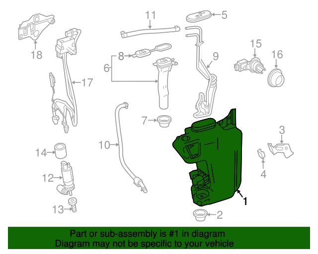 231-869-01-00 - Washer Fluid Reservoir 2014-2020 Mercedes-Benz ...