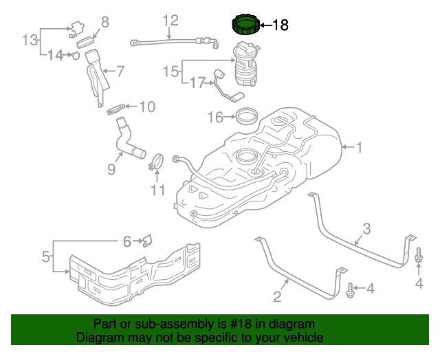 2013-2021 Nissan Fuel Tank Sending Unit Lock Ring 17343-1HJ0A | Nissan ...