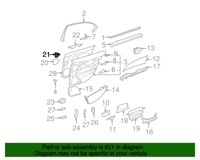 2003-2011 Mercedes-Benz Door Panel Insert 211-810-01-28 ...