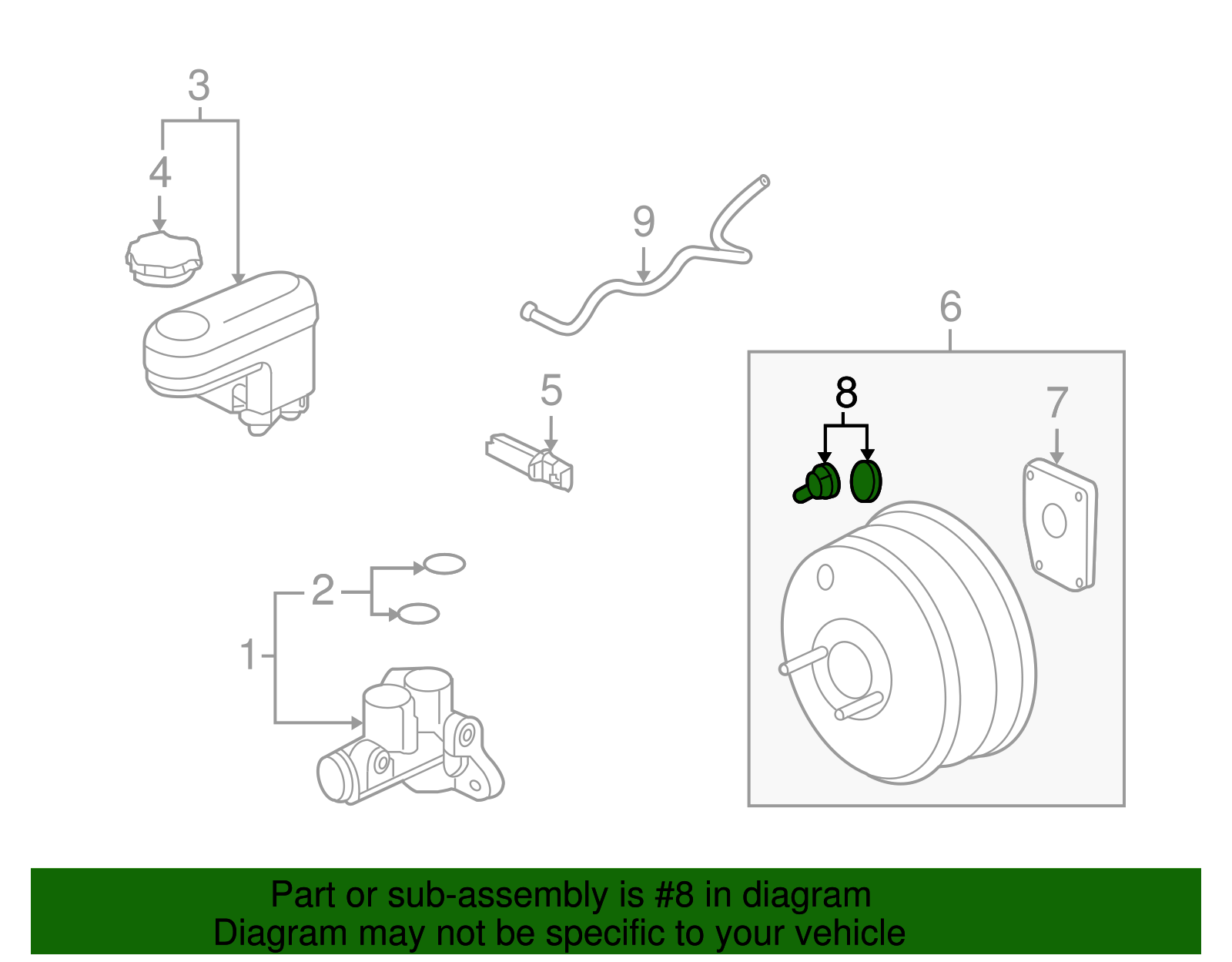 2007-2015 GM Power Brake Booster Vacuum Check Valve Kit with Check ...