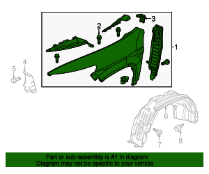 2014-2018 Jeep Cherokee Fender - Passenger Side (RH) 68103308AF ...