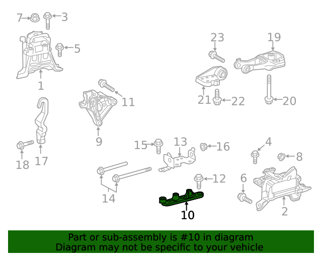 2019-2022 Toyota Corolla Mount Bracket 12325-F2010 | Toyota Parts Center