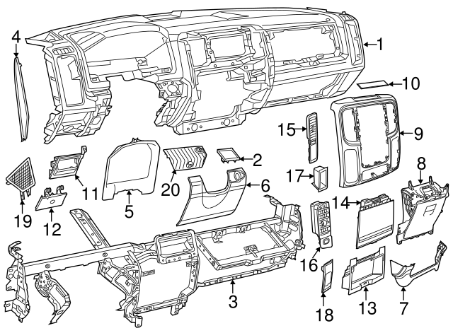 2018-2021 Ram Console Mat 68199109AB | TascaParts.com