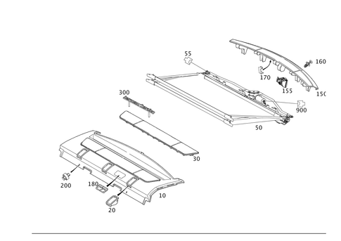 Rear Shelf and Rear-End Window Roller Blind for 2010 Mercedes-Benz C 63 ...