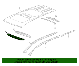 2018-2024 Buick Enclave Windshield Header 84644223 GM | GMPartsDirect.com