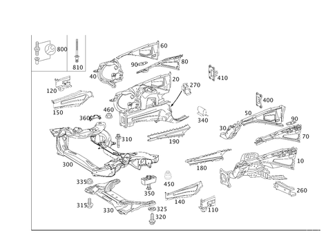 Wheelhouse, Front Subframe for 1999 Mercedes-Benz E 320 | Mercedes-Benz ...
