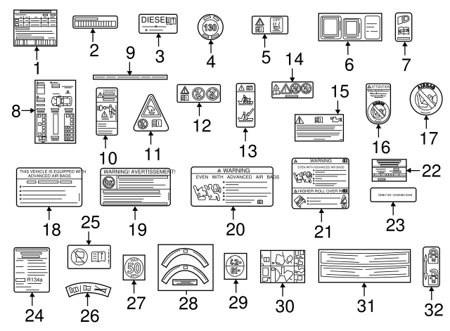 2014-2024 Mercedes-Benz Info Label 000-584-27-03 | AutoNationParts.com
