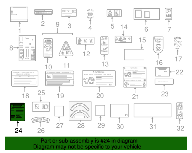 166-584-00-38 - AC Label 2013-2019 Mercedes-Benz | Mercedes-Benz USA Parts