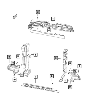68203073AA - Radiator Upper Seal 2014-2018 Jeep Cherokee | Mopar-Direct