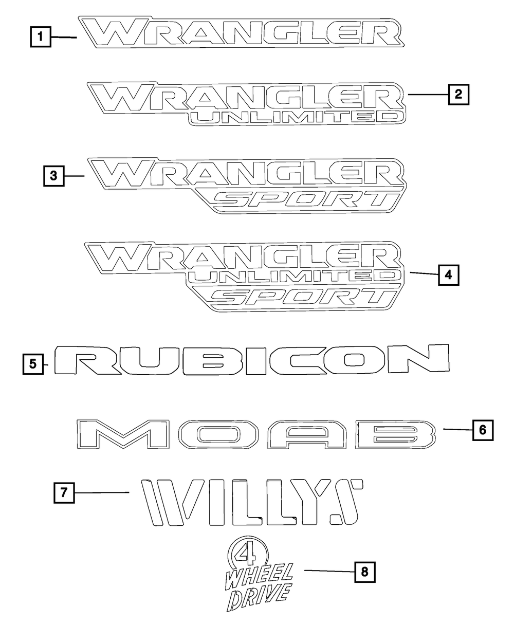 2018-2025 Jeep Hood Decal 6BM451XFAB | Mopar.com National eStore