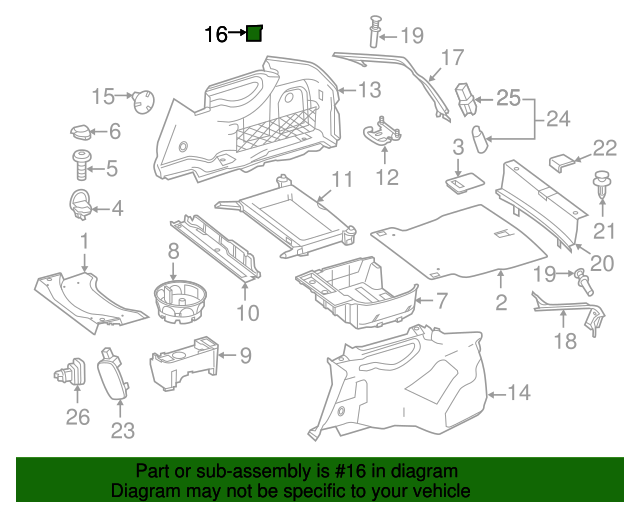 001-991-89-70 - Trunk Trim Panel Clip 2010-2020 Mercedes-Benz ...