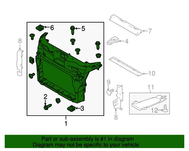 2016-2019 Ford Radiator Support FB5Z16138A | TascaParts.com