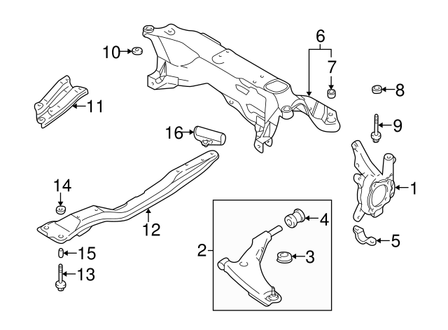 1995-2003 Mitsubishi Galant Engine Cradle Bushing MB303626 | Auto Parts
