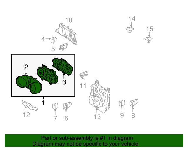 2014-2016 Hyundai Elantra Cluster Assembly 94001-3X200 | QuirkParts
