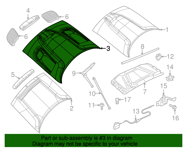 2015-2018 Dodge Challenger Hood 68259672AD | Mopar Parts Canada