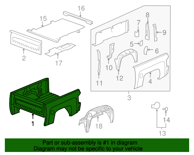 2007-2014 GM Pickup Box Assembly 25969367 | GM Parts Center