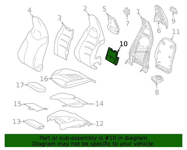000-910-51-15 - Seat Lumbar Support Cushion 2020-2023 Mercedes-Benz ...