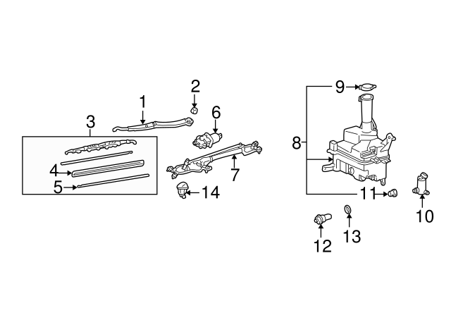 1998-2007 Lexus Blade Assembly 85212-53061 | Lexus Of West Kendall Parts