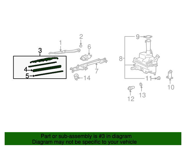 1998-2007 Lexus Blade Assembly 85212-53061 | Lexus Of West Kendall Parts