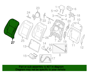 2010-2016 BMW Cover, Comfort, backrest, perf. leather 52-10-7-255-066 ...