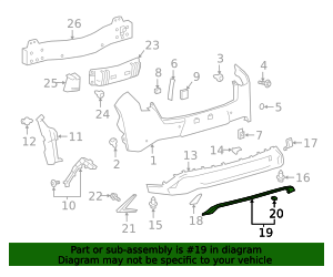 52151-76010 - Bumper Trim 2019-2024 Lexus | AutoNationParts.com