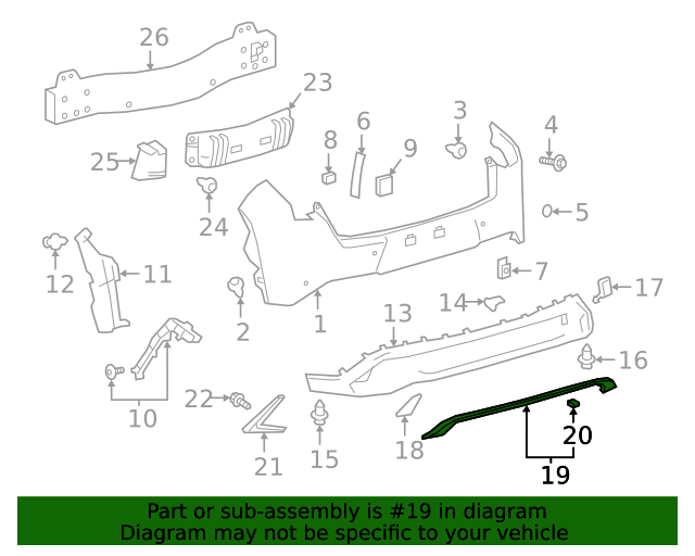 52151-76010 - Bumper Trim 2019-2024 Lexus | AutoNationParts.com