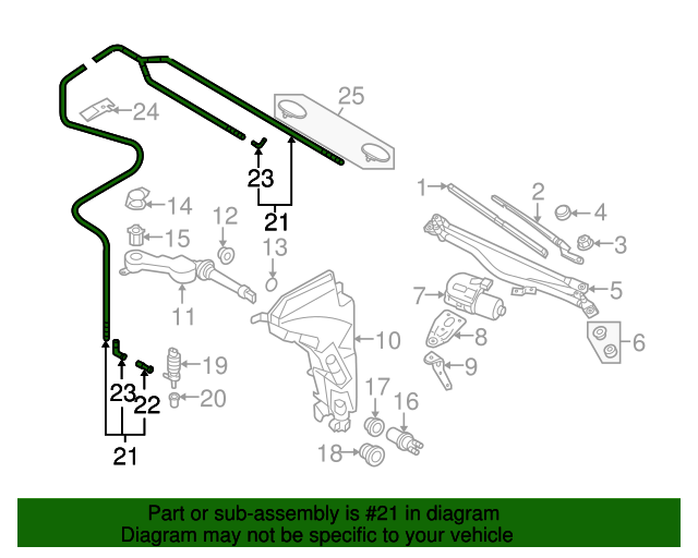4F0-955-953-B - Windshield Washer Hose 2009-2011 Audi | AutoNation Parts