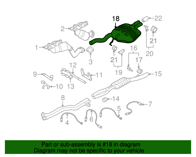 18-30-7-535-104 - Exhaust Muffler 2004-2011 BMW | AutoNationParts.com