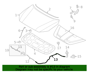 2018-2023 Hyundai Hood Release Cable 81190-J9000 | AutoNationParts.com