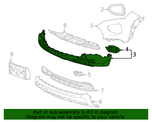 2021-2023 Chevrolet Trailblazer Front Bumper Lower Fascia 42766408 GM ...