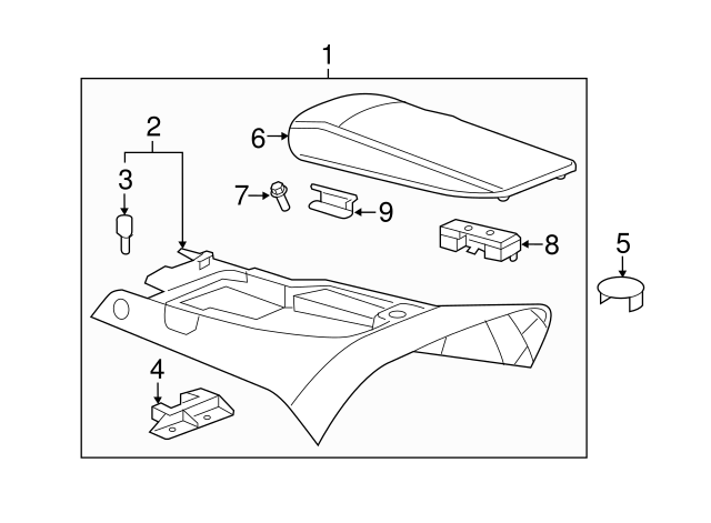 2011 Chevrolet Corvette Ebony Front Floor Console Compartment Door ...