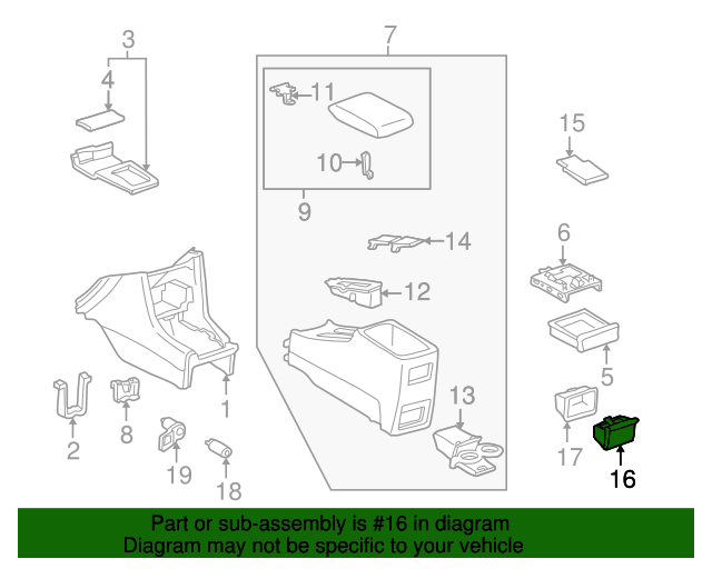 74109-32040-G0 - Rear Ashtray 1997-2001 Toyota Camry | Ourisman Toyota ...