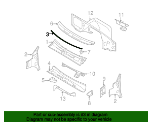 XC2Z-1502824-AA - Cowl Seal 2008-2024 Ford | AutoNationParts.com