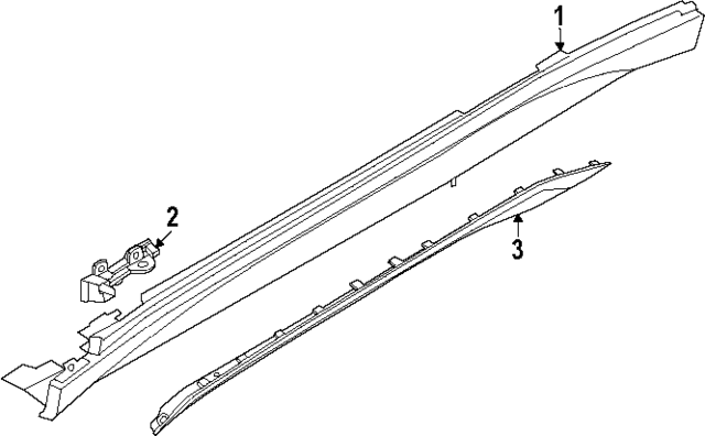 2023-2024 BMW X1 Rocker Molding 51-77-9-883-553 | OEM Euro Parts