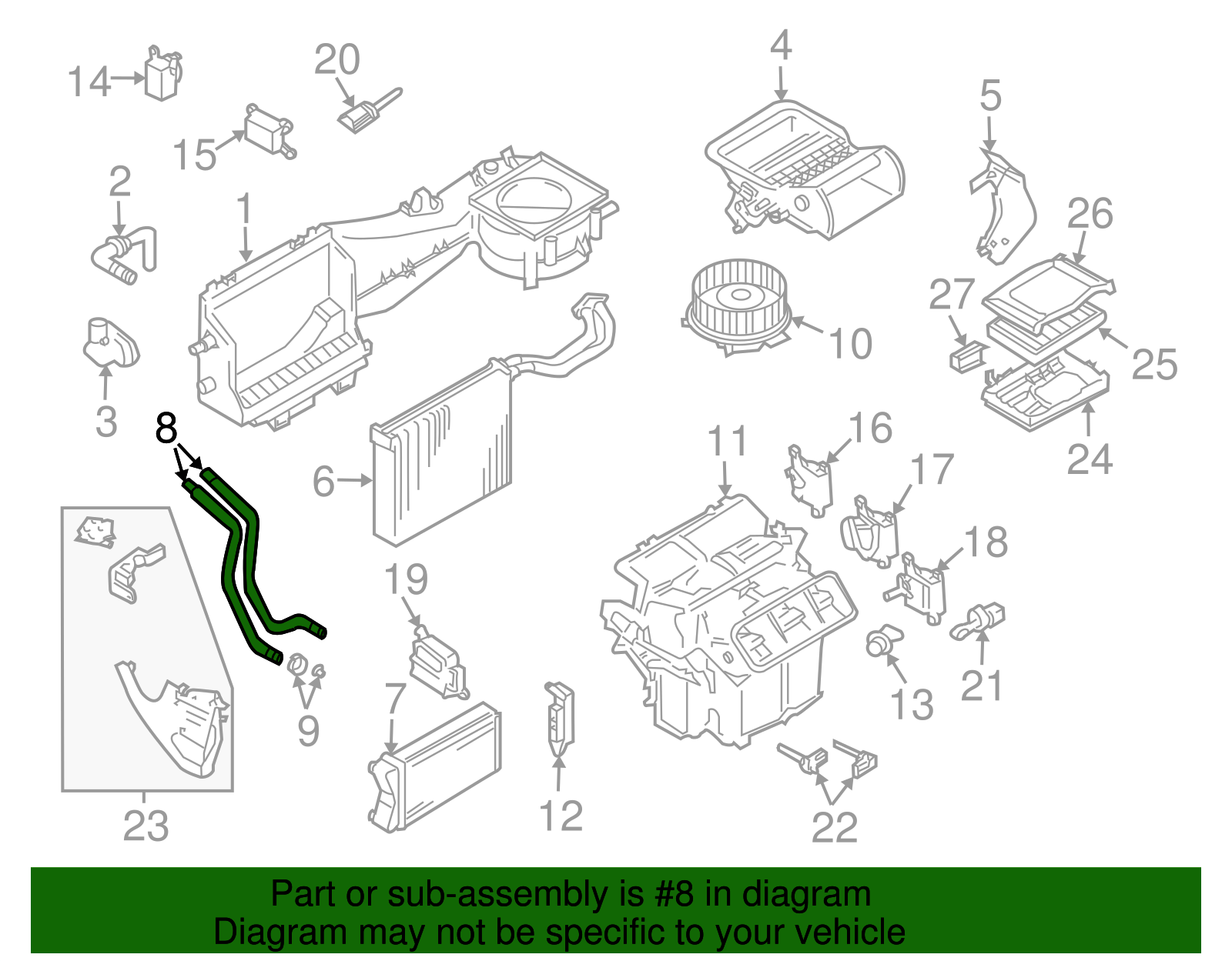 8E0-819-375 - HVAC Heater Hose 2005-2009 Audi | Audi OEM Parts