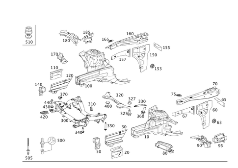 Wheel Well, Front Axle Carrier for 2012 Mercedes-Benz E 350 | Mercedes ...
