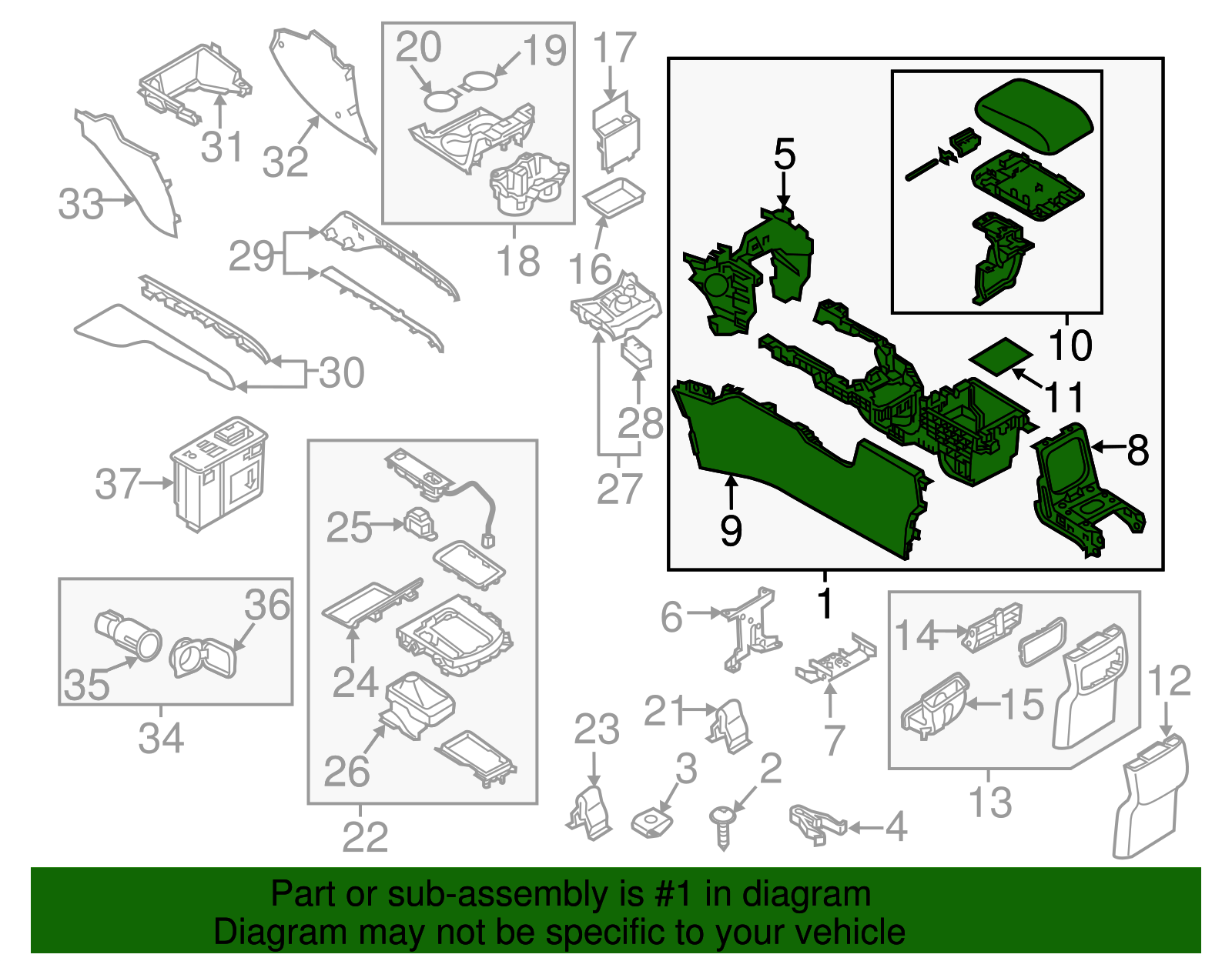 K156-64-420C-1F - Console 2024 Mazda CX-5 | Florida Mazda Parts