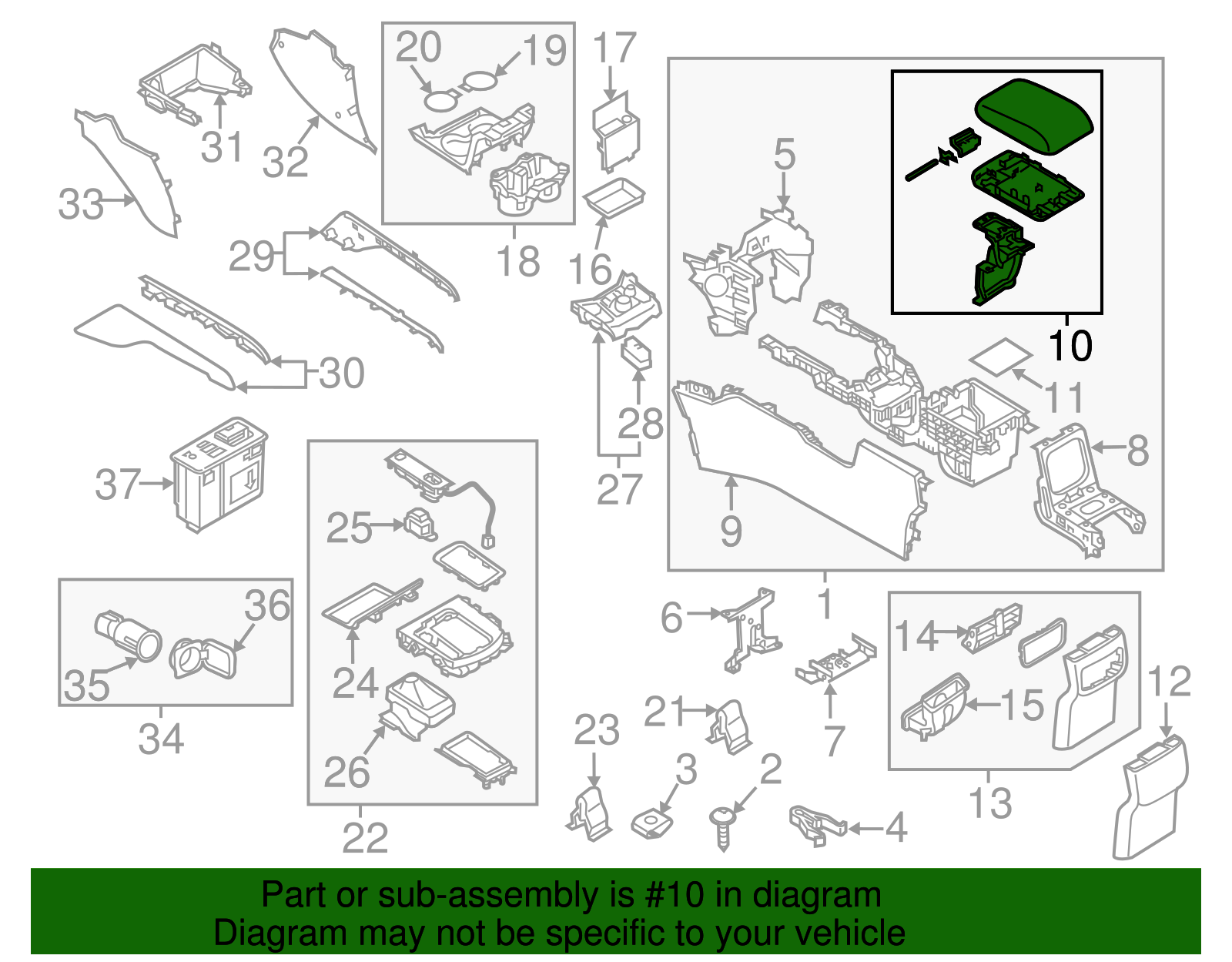 K156-64-450B-02 - Armrest Assembly 2017-2024 Mazda CX-5 | AutoNation Parts