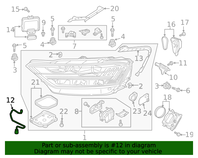 2019-2024 Audi Headlight Housing Vent Tube 4N0-941-718 ...