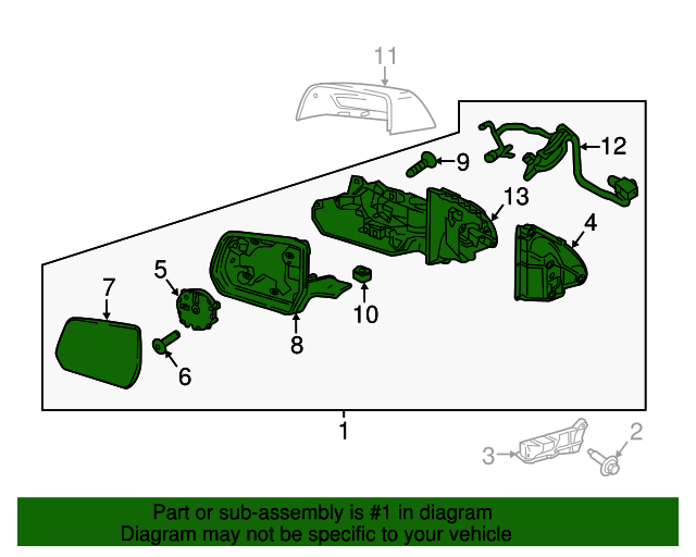 23383004 Mirror - New OEM Part From GM Parts Direct | GM Parts Store