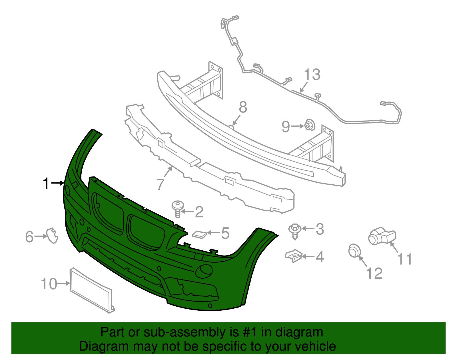 51118050636 - 2013-2015 BMW X1 Bumper Cover (51-11-8-050-636) | BMW of ...