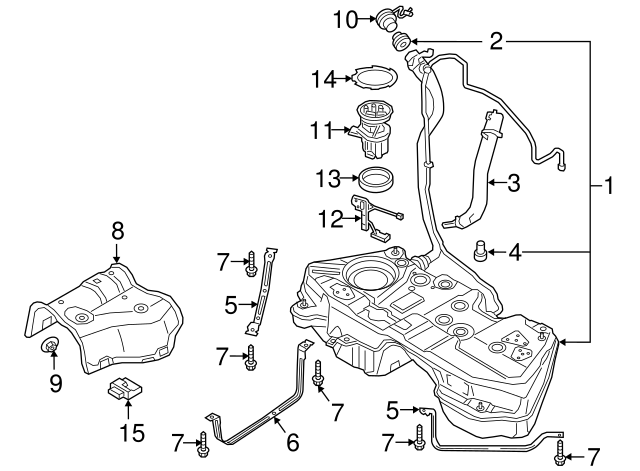 2018-2019 Audi Fuel Tank 80A-201-060-AM | Genuine Audi Parts