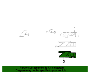 2007-2014 GM Pickup Box Side Rear Decal 25798300 GM | GMPartsDirect.com