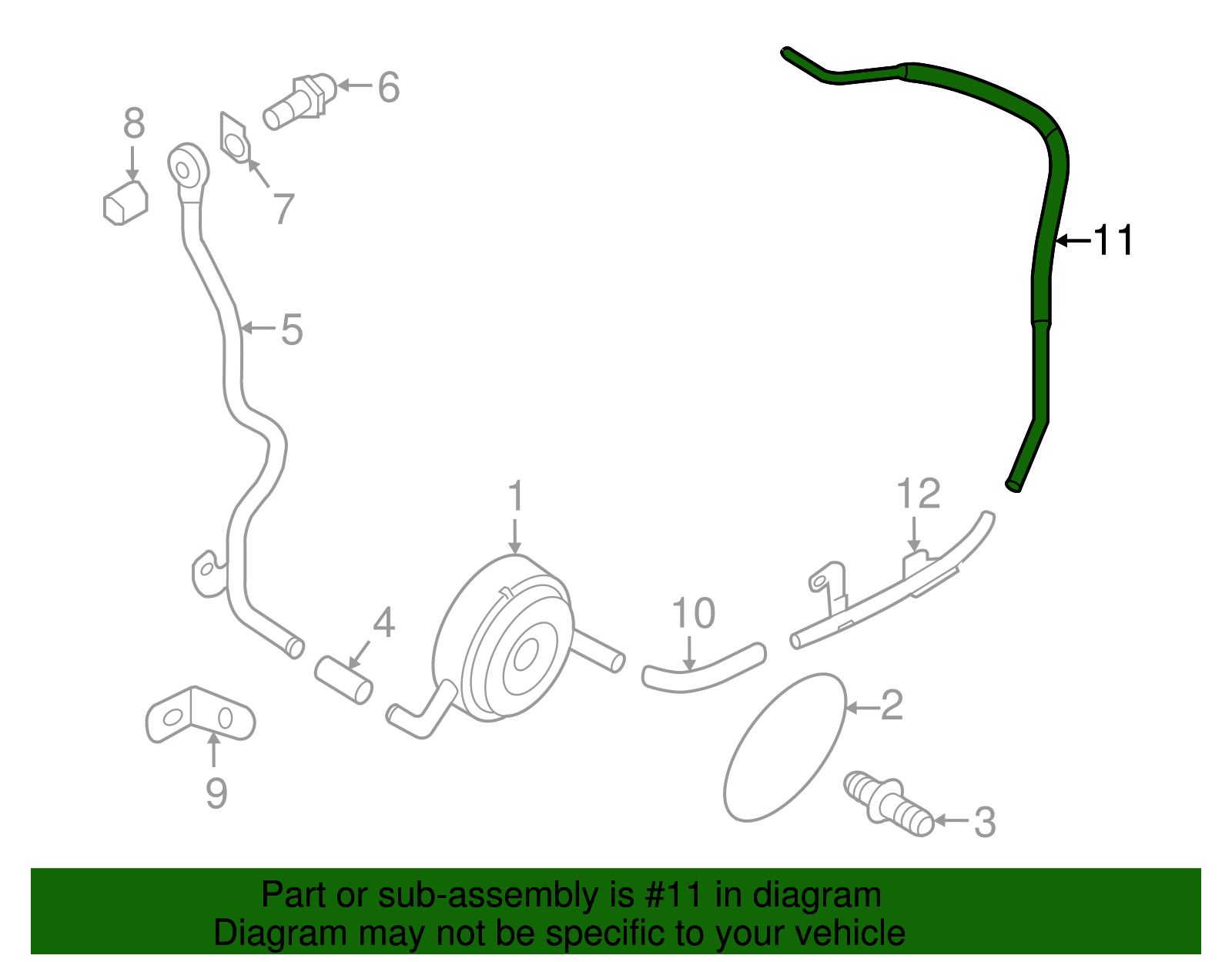 2007-2024 Nissan Outlet Hose 21306JA13B | Retail Performance Auto Parts