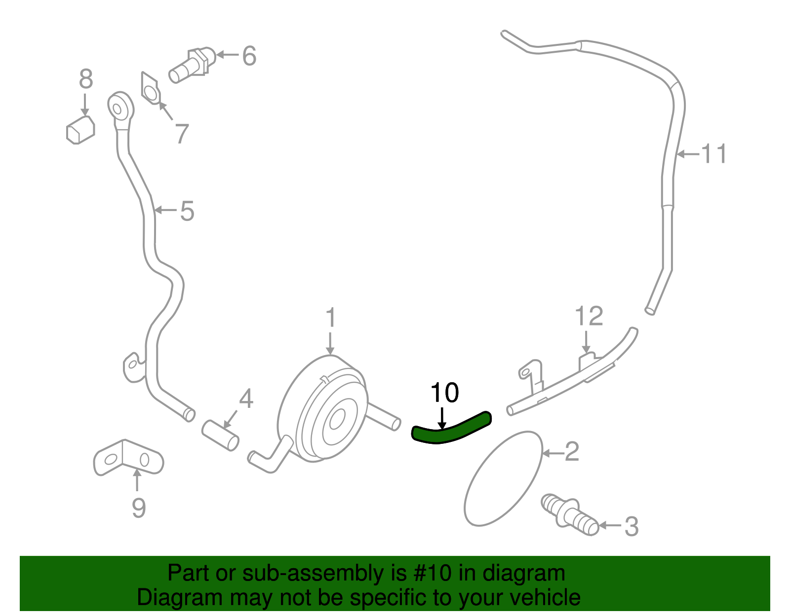 2013-2024 Nissan Outlet Hose 21306-3JA0B | Nissan Parts Central
