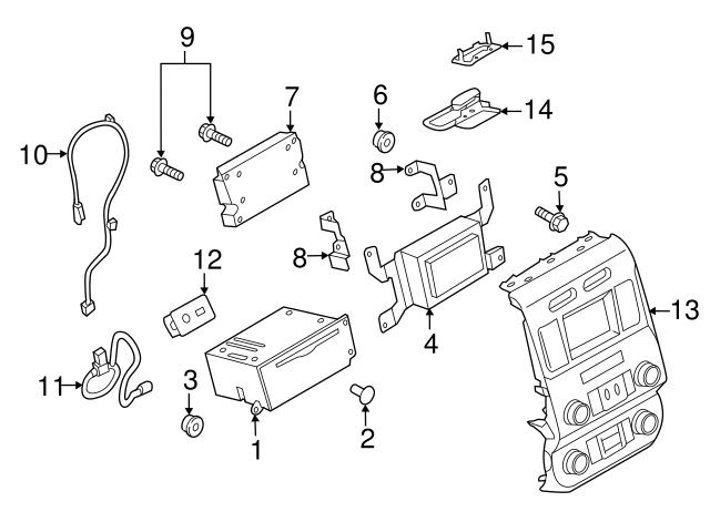 2017-2020 Ford Radio Control Unit HC3Z-18C869-AL | Ford Parts Catalog